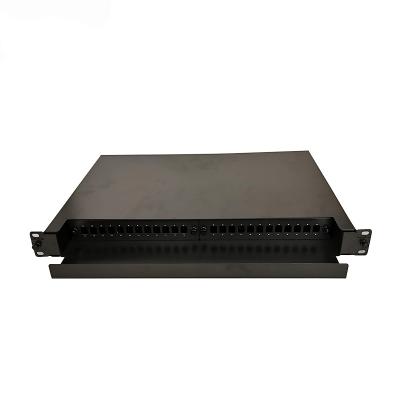 China 24 Cores Fiber Optic Patch Panel ODF 19 Inch Rack Mount Termination Box 1U for sale