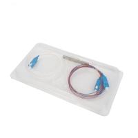 China Steel Tube PVC G657A1 0.9mm 1m SC/APC 1x2 PLC Splitter Fiber Optic for sale