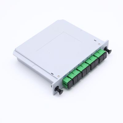 China Insertion Card SC Connector Optical 1x8 PLC Splitter G657A 1260-1650nm for sale