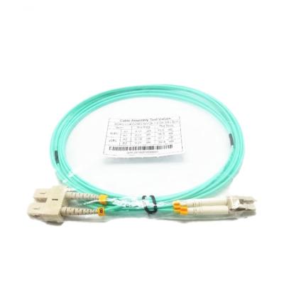 China OM3 Duplex LC UPC to SC UPC Fiber Optic Patch Cord 50/125um 3.0mm for sale