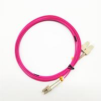 China OM4 Duplex SC/UPC to LC/UPC Fiber Optic Patch Cord Low Loss 50/125um for sale