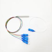 China Mini 0.9mm 1x4 SC UPC Fiber Optic PLC Splitter Single Mode 1260-1650nm for sale