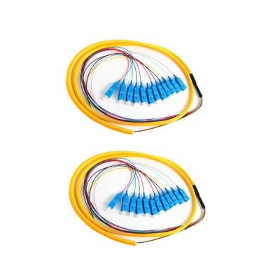 China 12 Cores LSZH 0.9mm SC UPC Low PDL Fiber Optic Pigtail for sale