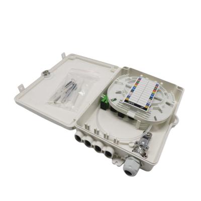 China 8 Ports FTTH Wall Mount Fiber Optic Terminal Box with 1x8 PLC Splitter IP65 for sale