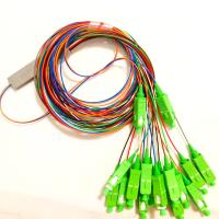 China FTTH 2x16 PVC Fiber Optic PLC Splitter With Sc / Apc Connector for sale