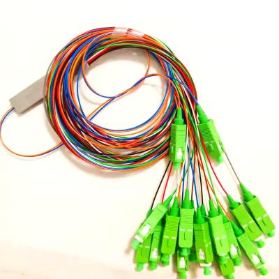 China FTTH 2x16 PVC Fiber Optic PLC Splitter With Sc / Apc Connector for sale