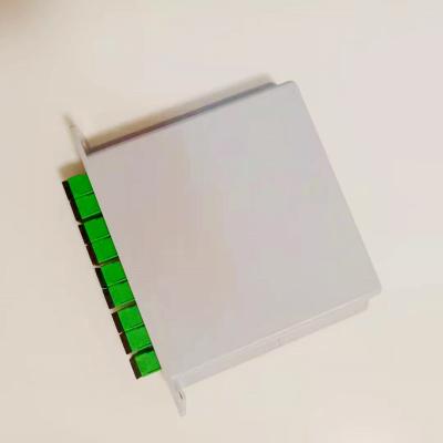 China Insertion Card Type Fiber Optic 1x8 PLC Splitter With Sc / Apc Connector for sale