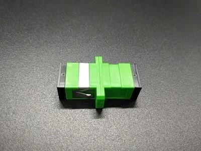 China SC APC Simplex Fiber Optic Adapter Singlemode Ceramic Sleeve 0.2dB Insertion Loss for sale