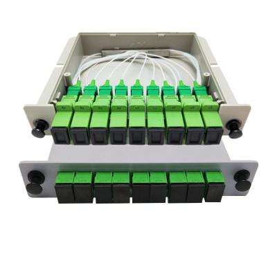 China Insertion Card Type Fiber Optic PLC Splitter 1x8 SC / APC SC/UPC Connector for sale