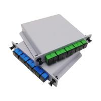 China Insertion Card Type Fiber Optic PLC Splitter 1x8 SC / APC SC/UPC Connector for sale