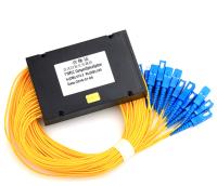 China ABS Box Fiber Optic PLC Splitter 1x16 1 to 128 Ways SC/UPC Connectors 1260-1650nm for sale