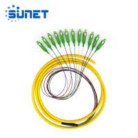 China Singlemode Simplex PVC Sc / Apc Fiber Optic Pigtail G652D Type 12 Cores for sale