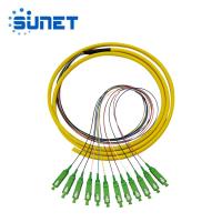 China Singlemode Simplex PVC Sc / Apc Fiber Optic Pigtail G652D Type 12 Cores for sale