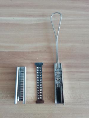 China Stainless Steel FTTH Cable Wire Clamp 5mm Fiber Optic Tension Clamp for sale