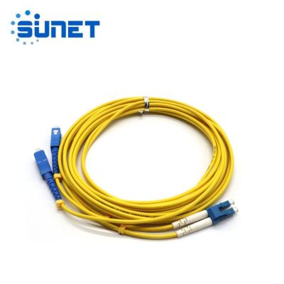 China SC/UPC To LC/UPC Fiber Optic Patch Cords SM G652D Duplex 3.0mm 3M for sale