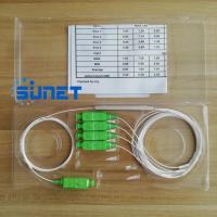 China 1x4 Single Mode SC UPC APC Steel Tube Fiber Optic PLC Splitter 1260-1650nm for sale