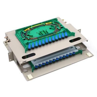 China 24 Cores SC/UPC Fiber Optic Terminal Box Optical Patch Panel ODF for sale