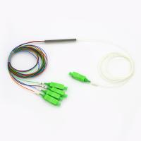 China LSZH PVC 1x4 SC UPC Steel Tube Fiber Optic PLC Splitter 1260-1650nm for sale