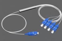 China LSZH PVC 1x4 SC UPC Steel Tube Fiber Optic PLC Splitter 1260-1650nm for sale