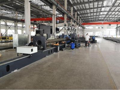 China 350mm 2000mm Automatic Robotic Welding Machine with CNC Door Cutting for Light Pole Manufacturing for sale