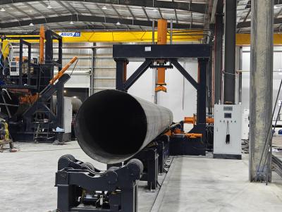 China HJZ-2500 High Mast Pole Straightening Machine - 2500mm Max Diameter, 1200KN Force for 5G and Power Poles for sale
