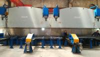 China Double Linkage CNC Hydraulic Plate Bending Machine for 12m-16m Light Pole Production with Delem D53T/DA66T Control for sale