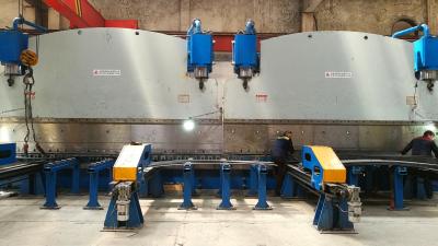 China Double Linkage CNC Hydraulic Plate Bending Machine for 12m-16m Light Pole Production with Delem D53T/DA66T Control for sale