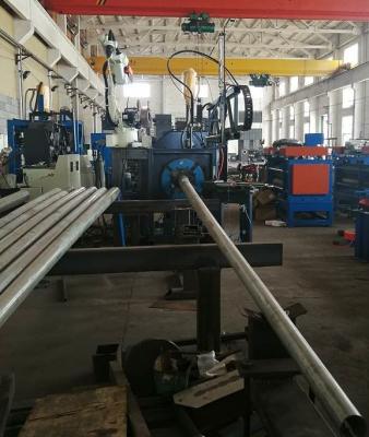 China Robot Base Plate Welding and Door Cutting Combination Machine RW-DC120/300 for 120-300mm Poles with 12-16 Minute Cycle Time for sale