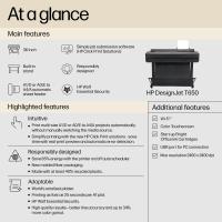 China HP DesignJet T650 36 Inch Color Inkjet Printer A0 Pigment Ink High Accuracy for sale