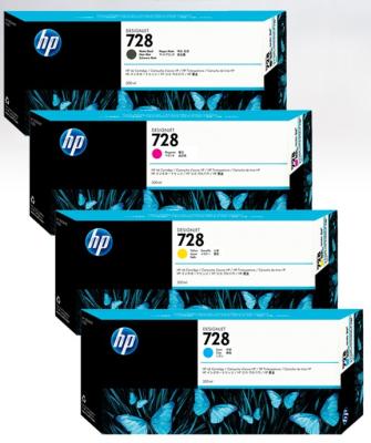 China HP 728 300ml Original Ink Cartridge Full Color for DesignJet T830 T730 Printers for sale