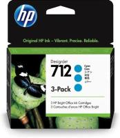 China Original HP 712 Large Format Ink Cartridge 3-Pack 29ml Black for HP T250 T650 Plotter for sale