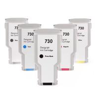 China Betcolor Compatible HP 730 Dye Ink Cartridge 6 Colors Disposable Chip for T1600 T2600 T1700 for sale