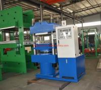 China PLC Control 100 Ton Pressure Hydraulic Plate Vulcanizing Press with Push-Pull Device for sale