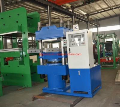 China PLC Control 100 Ton Pressure Hydraulic Plate Vulcanizing Press with Push-Pull Device for sale