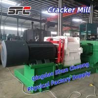 China Two Rollers Rubber Cracker Mill and Grooved Rollers for Waste Tyre Recycling for sale