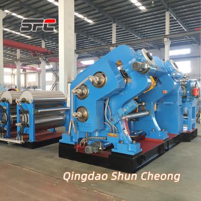 China DC Motor Driven Three Roller Rubber Calender with 360X1120 Roll DiameterxLength and Chilled Cast Iron Rolls for Rubber Sheet Making for sale