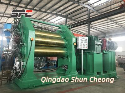 China PLC Control Rubber three roller Calender with Hard-Tooth Reducer for Rubber Sheet Processing for sale