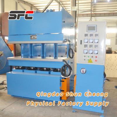 China Jaw Type Vulcanizing Press with PLC Control 11.20mn Total Pressure and 600X6200mm Plate Size for Rubber Track Hot Molding for sale