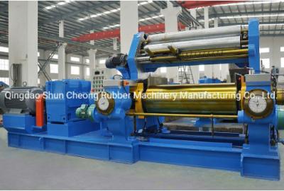 China Two Roll Rubber Mixing Mill Machine / Open Mixing mill with stock blender for sale