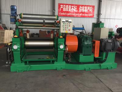 China PLC Control Stainless Steel Two Roll Rubber Mixing Machine with Variable Roll Speeds for sale