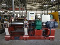 China XK-300 Rubber Mixing Mill with Chilled Alloy Cast Iron Rolls Water Cooling and Auto Reversing Panel for sale