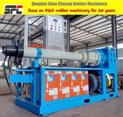 China Precise Temperature Control Force Feeding Single Screw Rubber Extruder Machine with PLC Control System for sale