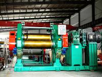 China DC Motor Driven Two and three Roller Calender with Chilled Cast Iron Rolls and Emergency Stop Device for sale