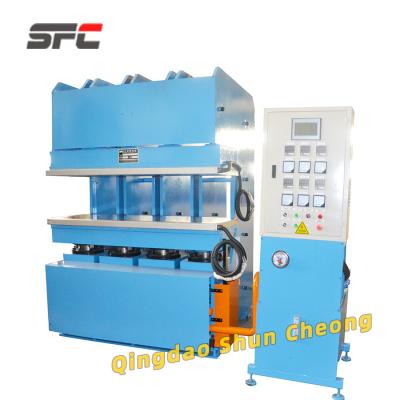 China Frame-type flat vulcanizing press with integrated cast steel jaw opening frame and intelligent constant temperature & pressure system for high structural rigidity for sale