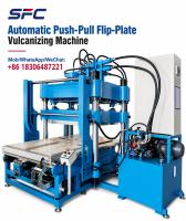 China Bi-directional Tilting-Platen Rubber Vulcanizing Press with PLC Fully Automatic Control and 1100x1100mm Maximum Product Size for sale