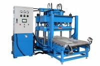 China Bi-directional Tilting-Platen Rubber Vulcanizing Press with PLC Fully Automatic Control and 1100x1100mm Maximum Product Size for sale