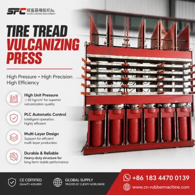 China Automatic Tire Tread Rubber Vulcanizing Press Energy Saving Oil or Steam Heating Retreading Press for sale