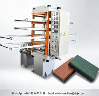 China CE Certified 550x550mm Rubber Tiles Vulcanizing Press with Manual Push-Out Device for sale