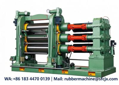 China Automatic Grade Three Roll Calender with PLC Control and Hard-Tooth Reducer for Rubber Making for sale