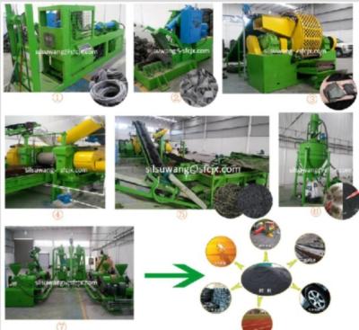 China Full Automatic Waste Tire Recycling Machine with 300~1000kg/h Capacity Producing 0~30mesh Rubber Powder for sale